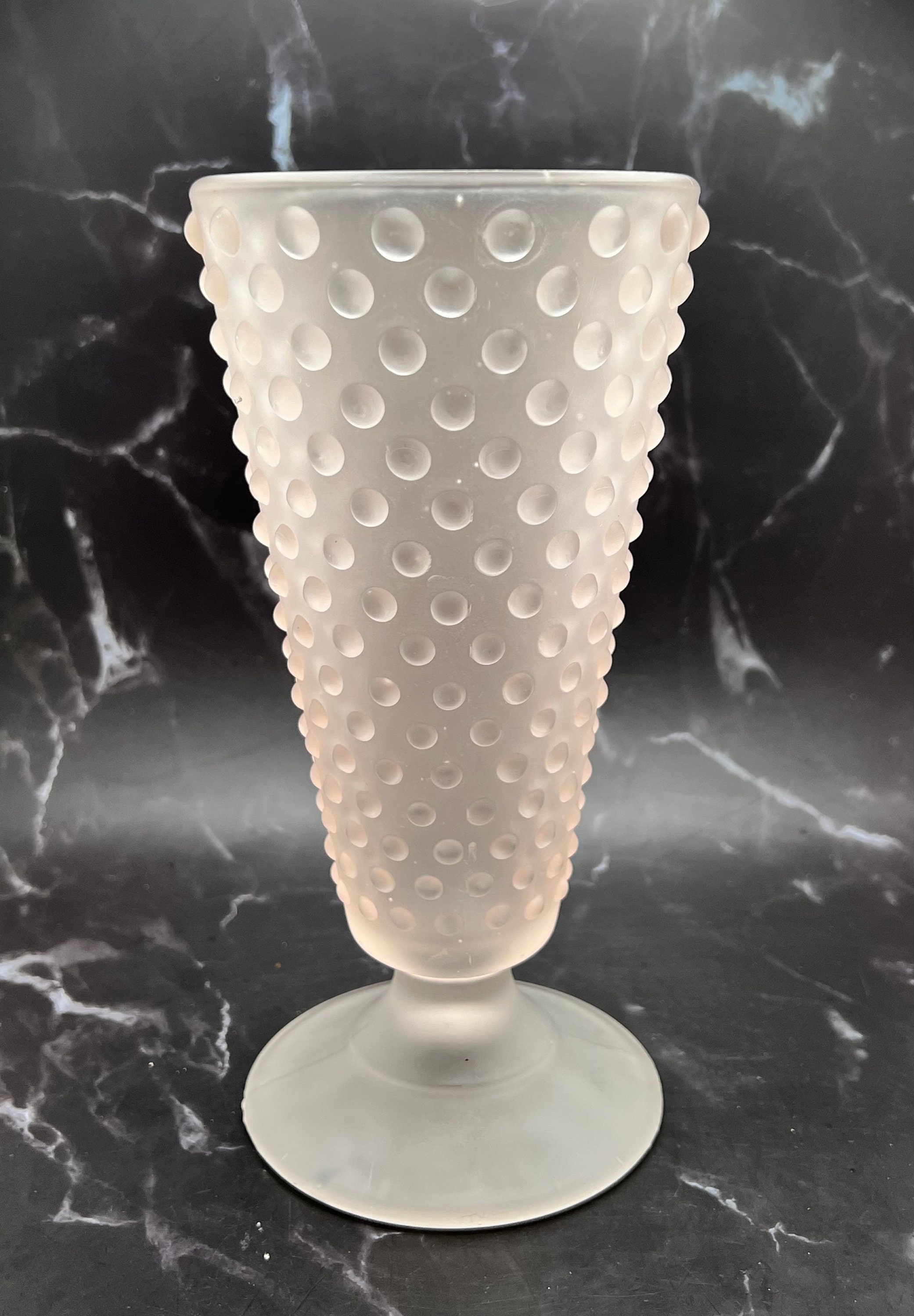Blush Pink Hobnail Glass Vase With Pedestal Foot / Collectible Glass ...