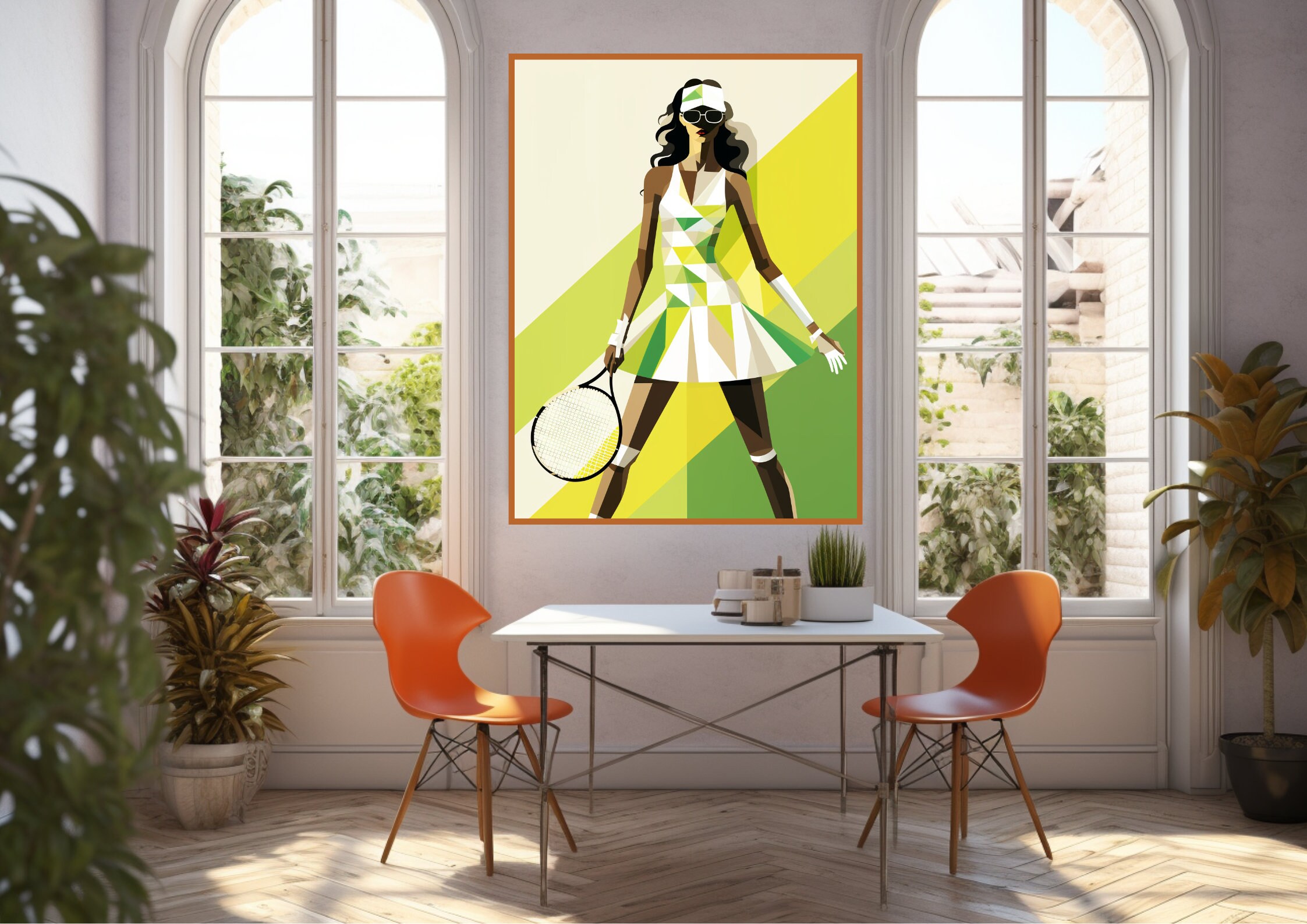 Female Tennis Player, Green Poster - Etsy