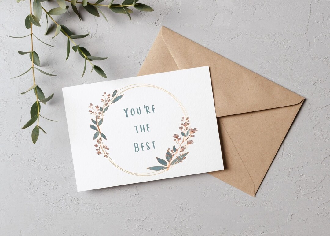 You're Best Card, Printable Card, Digital Download, Instant Card, Blank ...