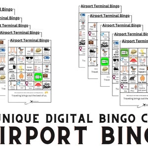 Airport Bingo, 10 Digital Download Bingo Cards. Airport, Travel Games ...