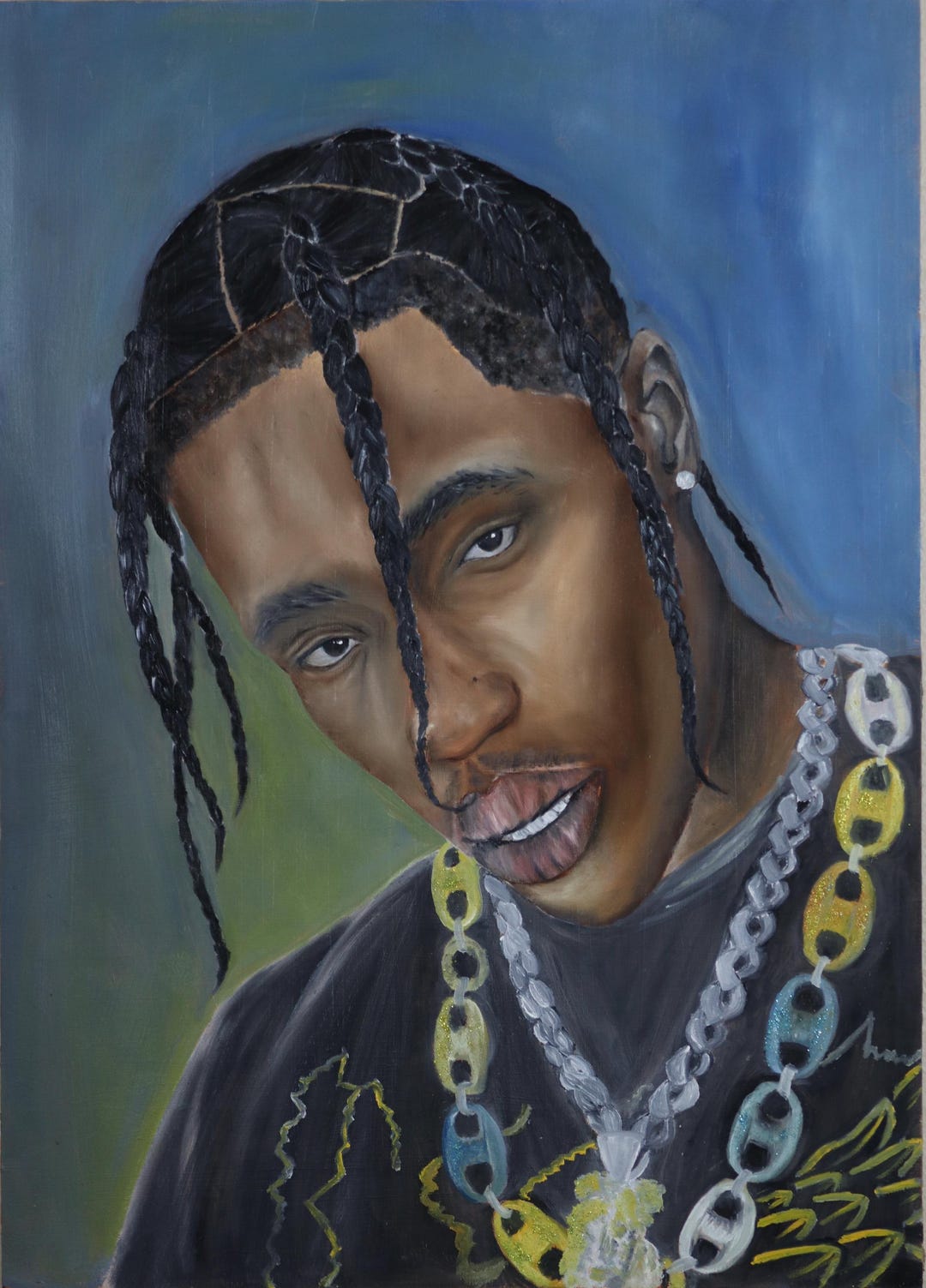 ORIGINAL Travis Scott Painting, Hip Hop Art, Travis Scott Artwork, Wall ...