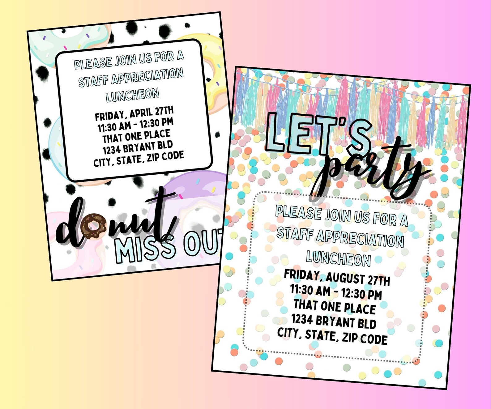 Teacher and Staff Appreciation Invitation Templates, 12 100% Editable ...