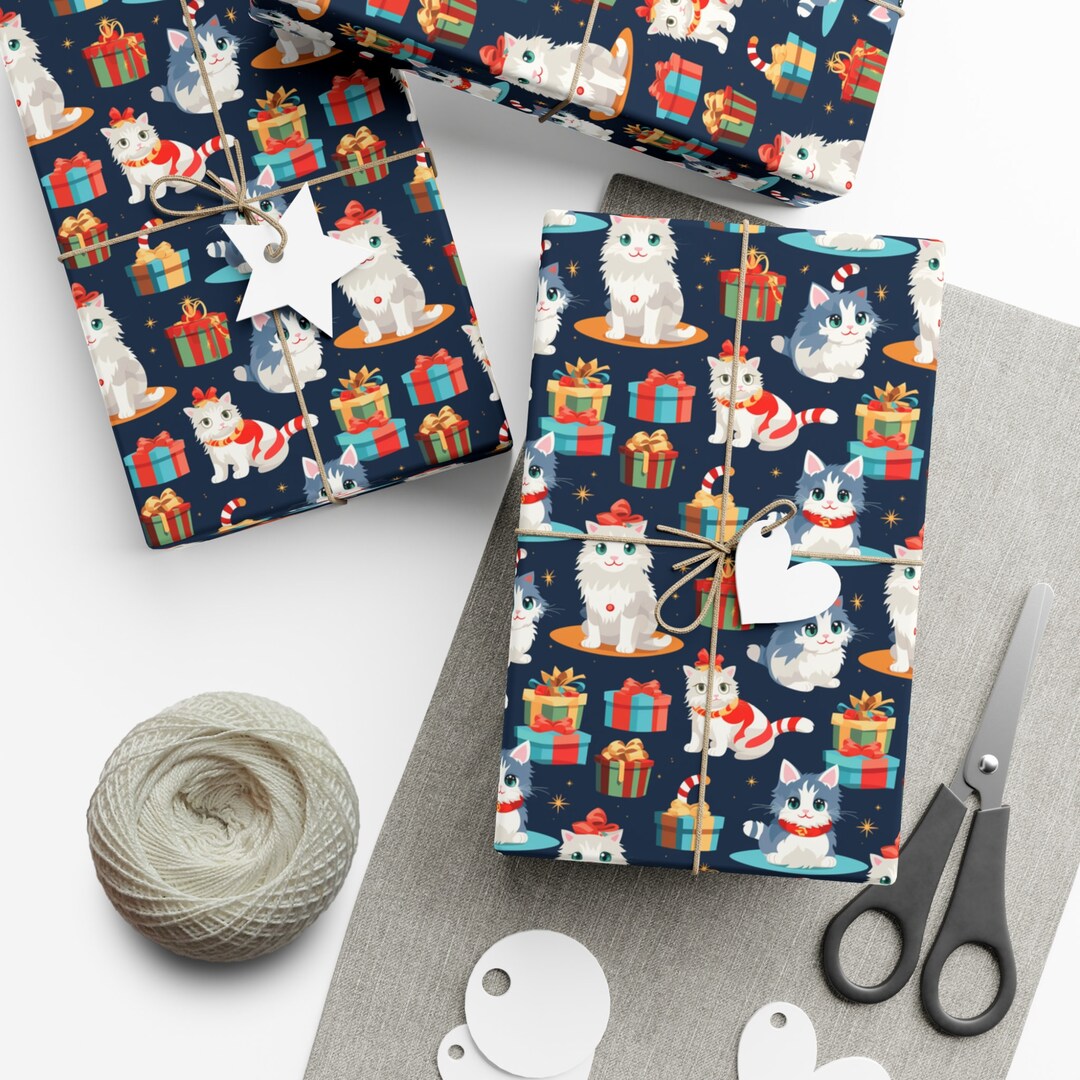 Norwegian Forest Cat Christmas Wrapping Paper Cat Lovers - Etsy
