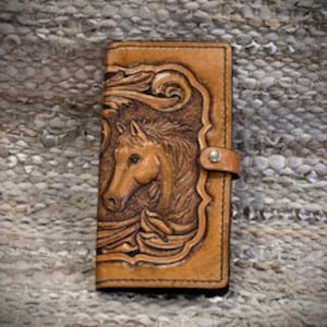 Long Style Wallet. Western Tooled Theme. Roper Style - Etsy