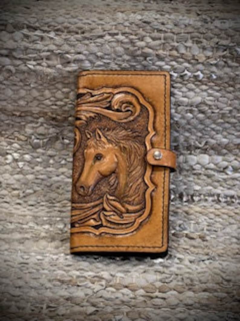 Long Style Wallet. Western Tooled Theme. Roper Style - Etsy
