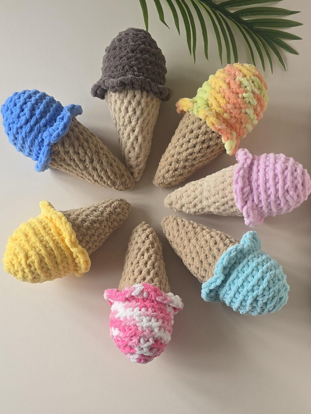 Knitted Toy Ice Cream, Different Colours. Softy Ice Cream That Never ...