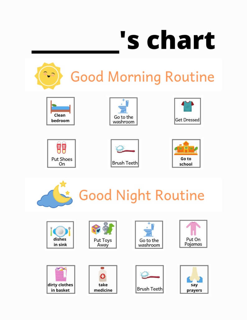 Toddler / Little Kid Get Ready Routine and Chore Chart - Etsy