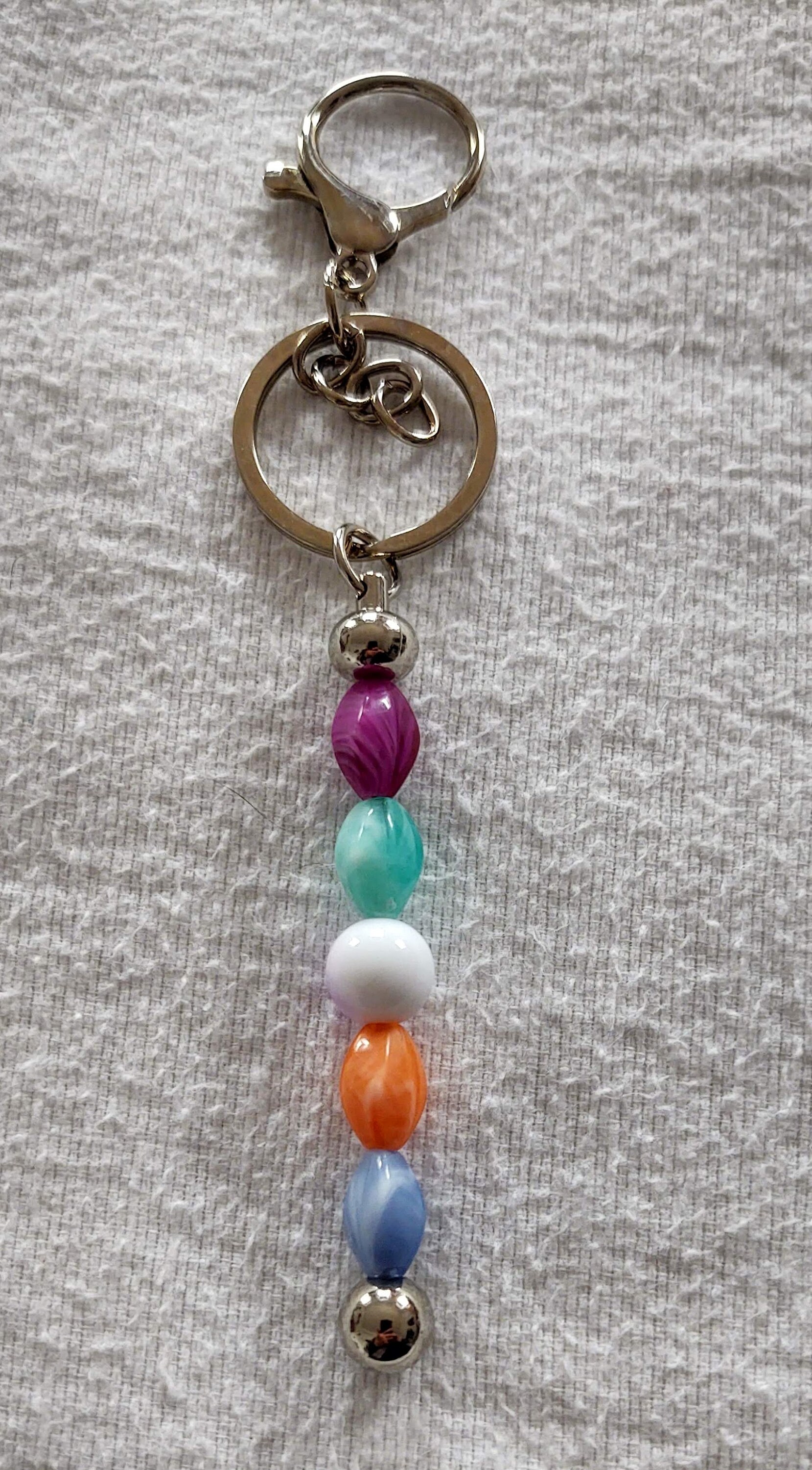 Colorful Beaded Key Chain Bars. Beaded With Acrylic Beads, Silicone ...