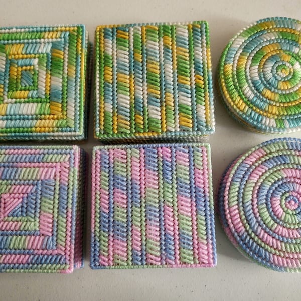 Plastic Canvas Coasters - Etsy