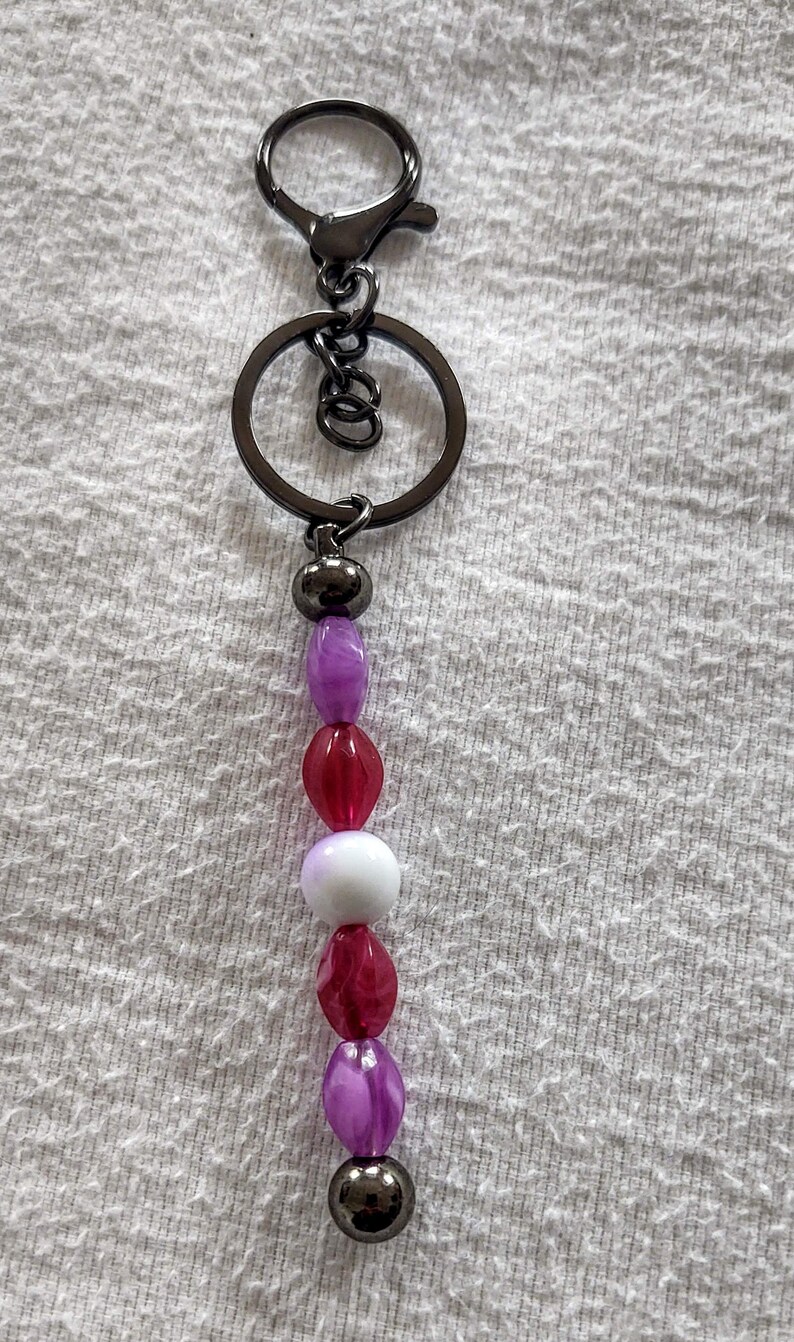 Colorful Beaded Keychain: Acrylic, Silicone, and Wooden Beads - Etsy