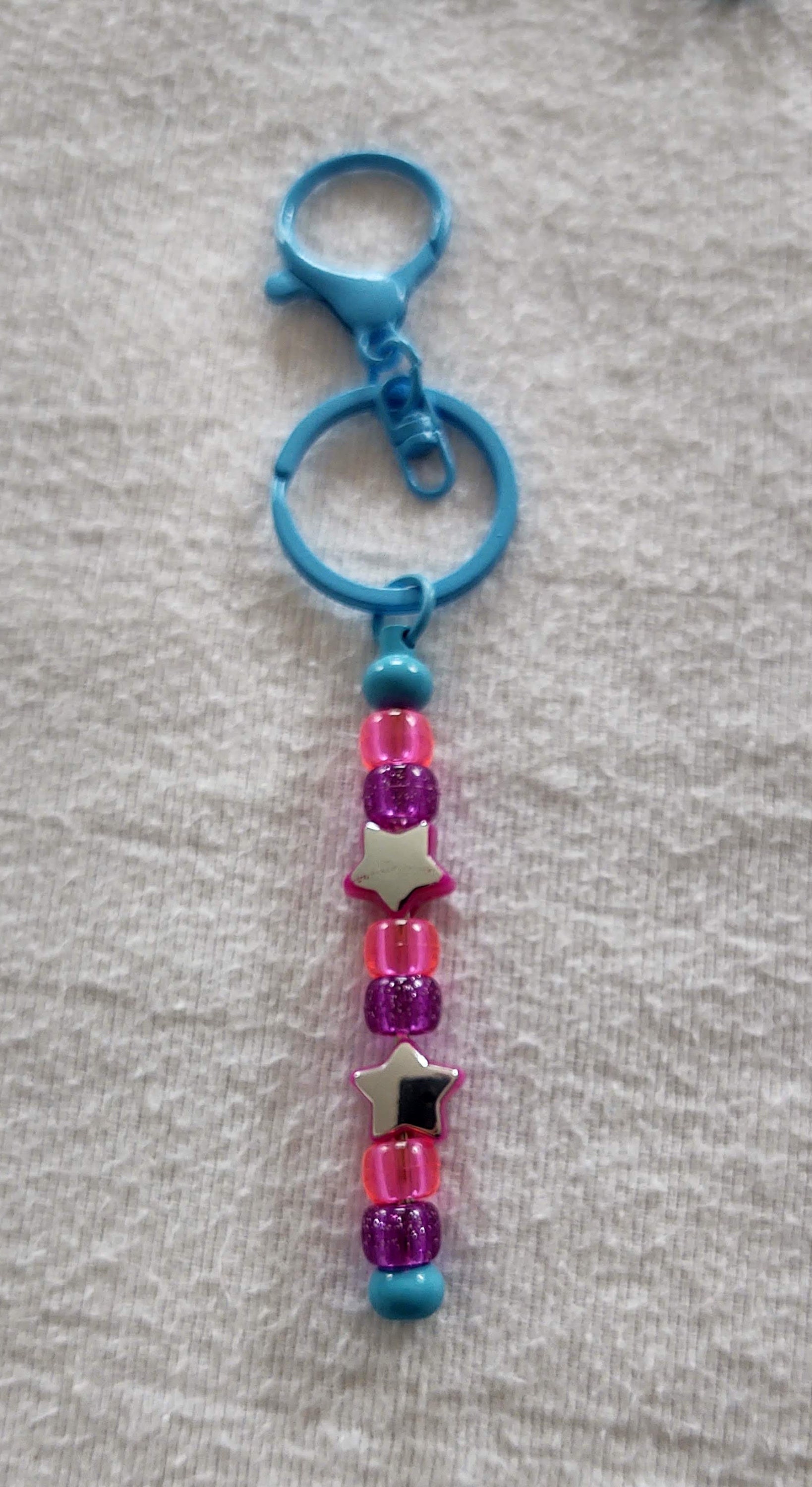 Colorful Beaded Key Chain Bars. Beaded With Acrylic Beads, Silicone ...