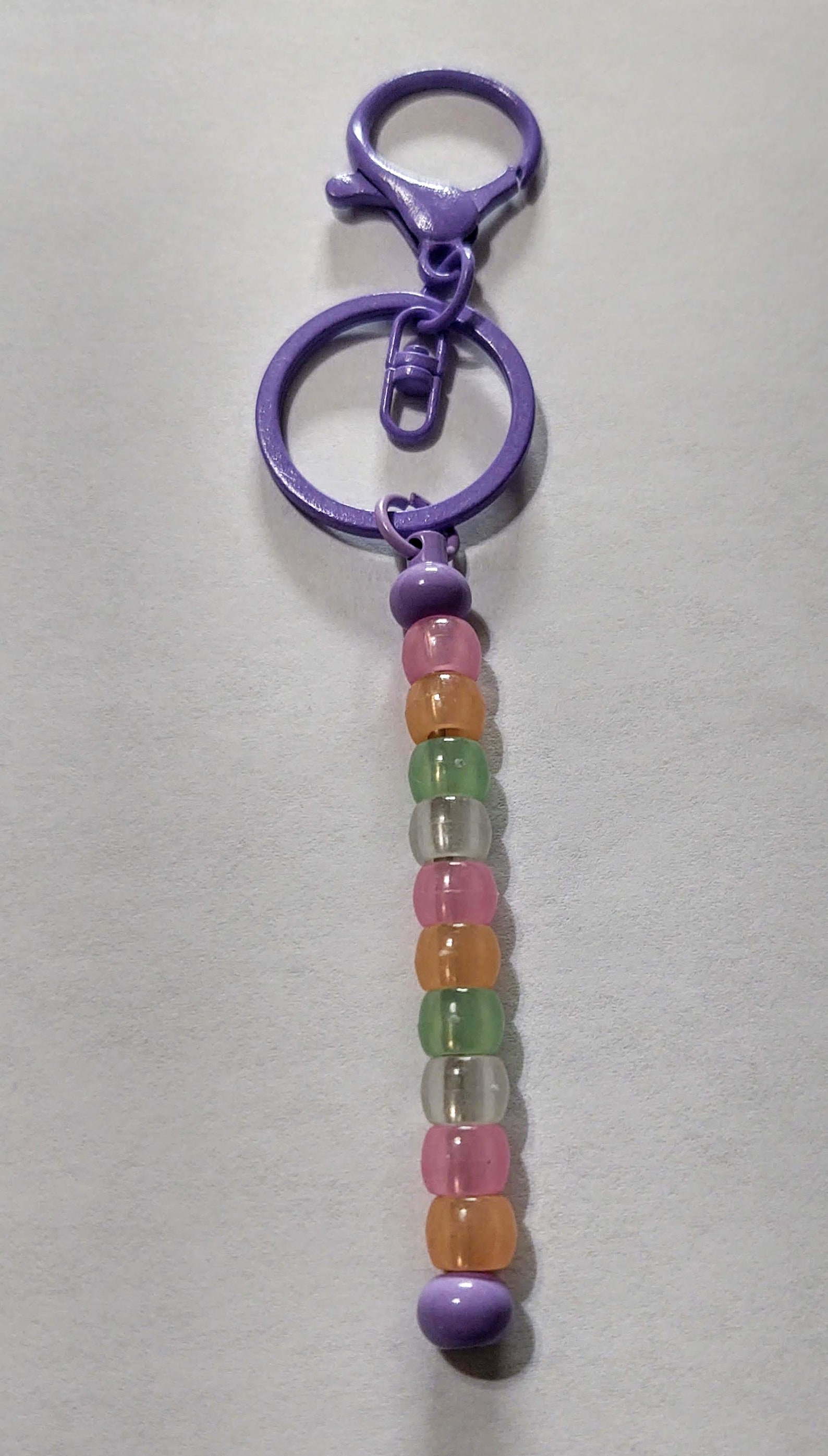 Colorful Beaded Key Chain Bars. Beaded With Acrylic Beads, Silicone ...