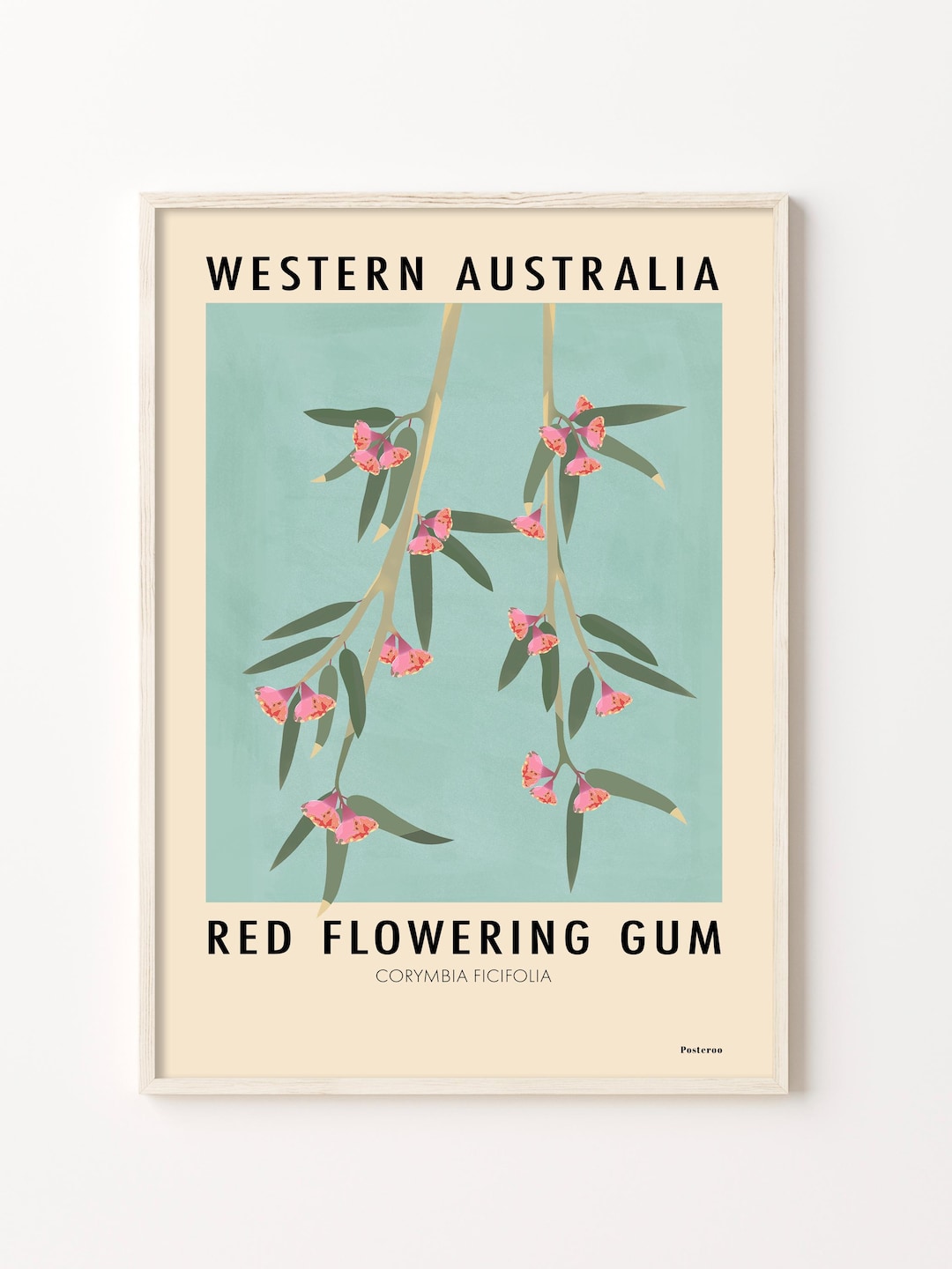 Djeran Art Print | Red Flowering Gum Tree | Noongar Season Art Poster ...