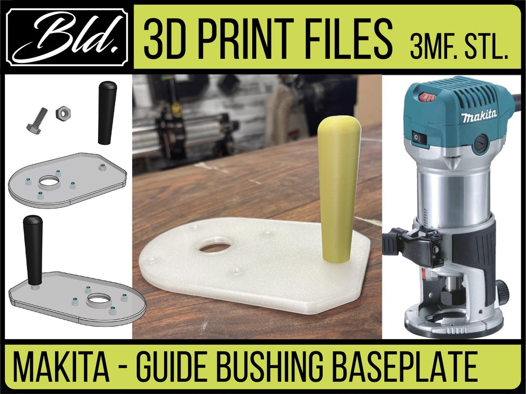 MAKITA Router Baseplate: Guide Bushing Compatible 3D Print Model (STL ...