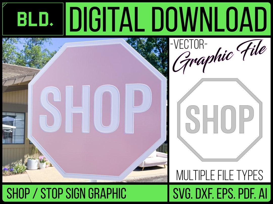 Shop Sign Stop Sign / Stop and Shop Sign | Instant Digital Download ...