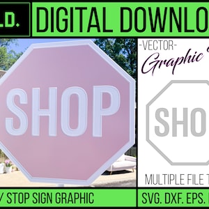 Shop Sign Stop Sign / Stop and Shop Sign | Instant Digital Download ...
