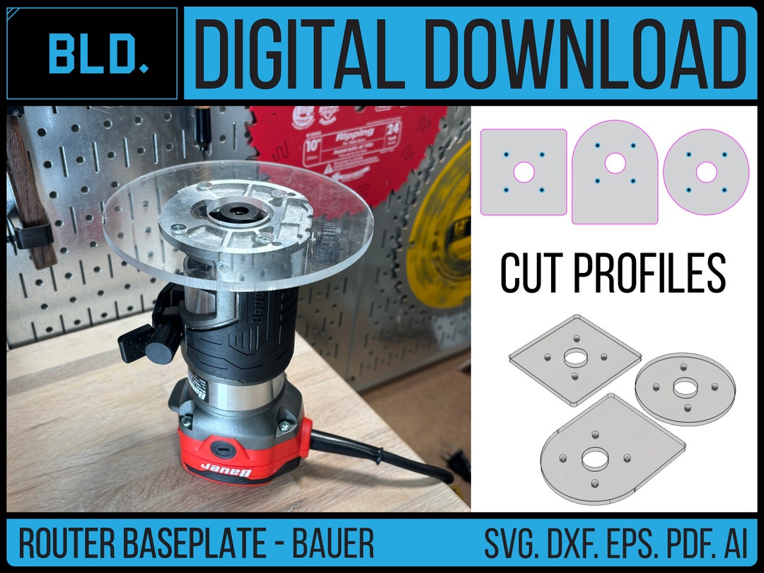 BAUER Palm Router Baseplate Cnc/laser Files (digital Download) - Etsy