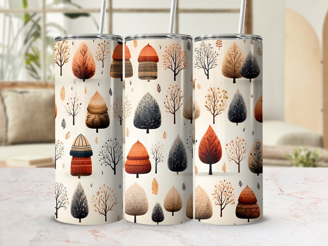 3D Fall Vibes 20 Oz Skinny Tumbler Wrap, Autumn Tumbler Sublimation ...