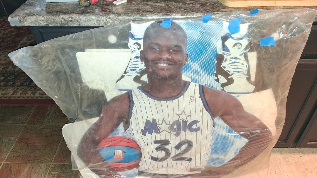Vintage 1993 Kenner Big Shaq Attaq Never Opened Life Size Cardboard ...
