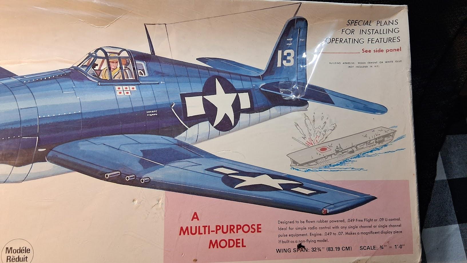 Vintage Guillow's Grumman F6F-3 Hellcat Balsa Wood Model Kit - Etsy
