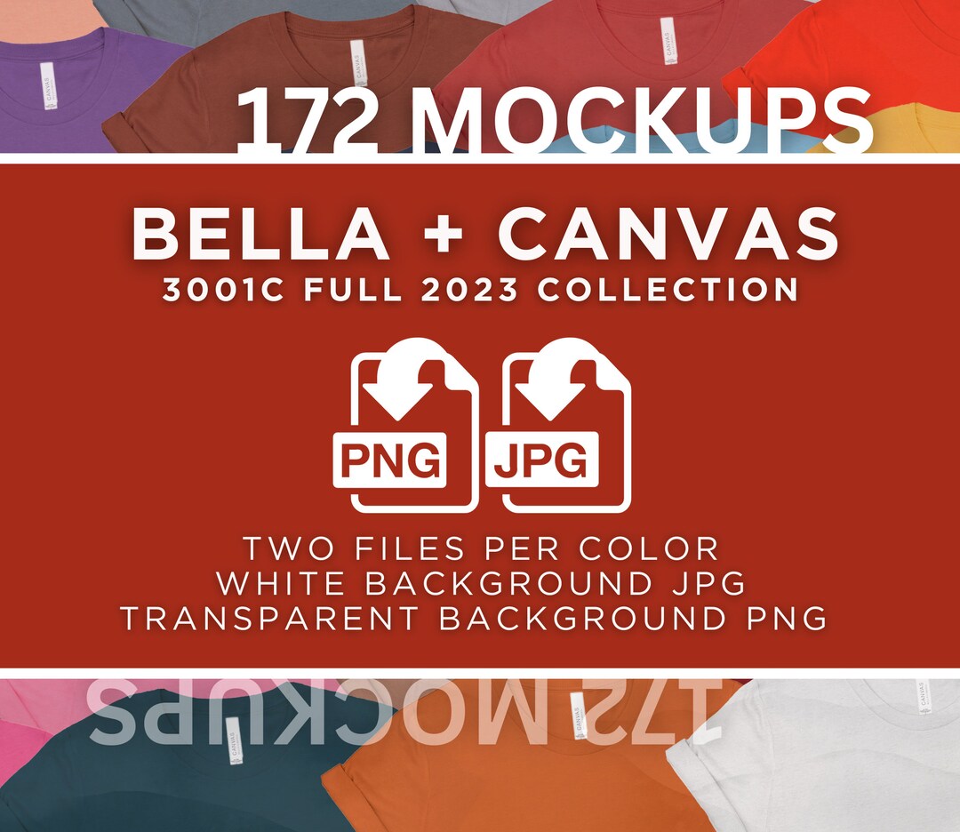 Bella Canvas 3001C Tshirt Mockup Bundle All 2023 Bella - Etsy