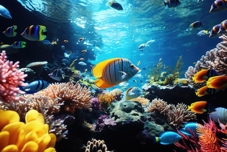 Tropical Fish - Natural Scenery, Aquarium, Colorful Fishes - Etsy