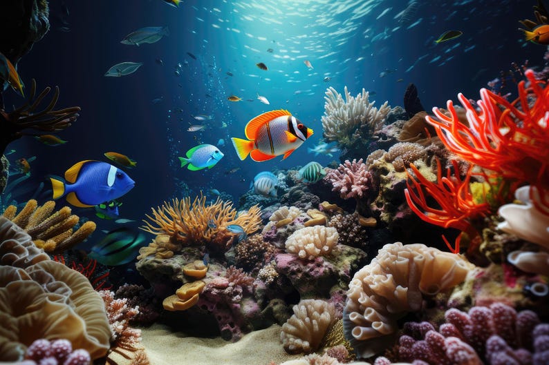 Tropical Fish - Natural Scenery, Aquarium, Colorful Fishes - Etsy