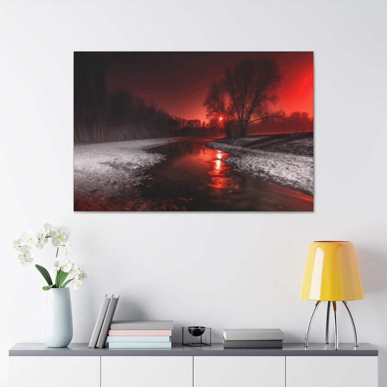 Red River at Midnight Wall Art Canvas - Etsy
