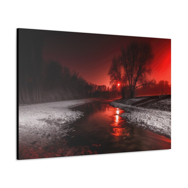 Red River at Midnight Wall Art Canvas - Etsy