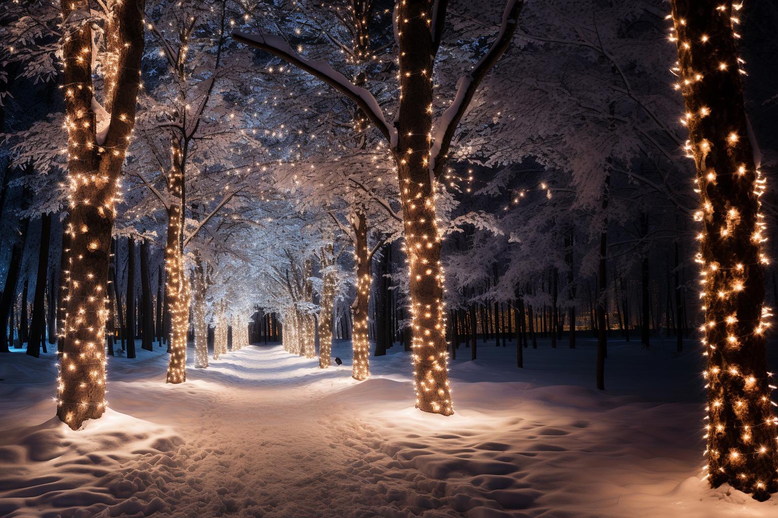 Snow Lit Christmas Forest - Christmas Digital Art - Etsy