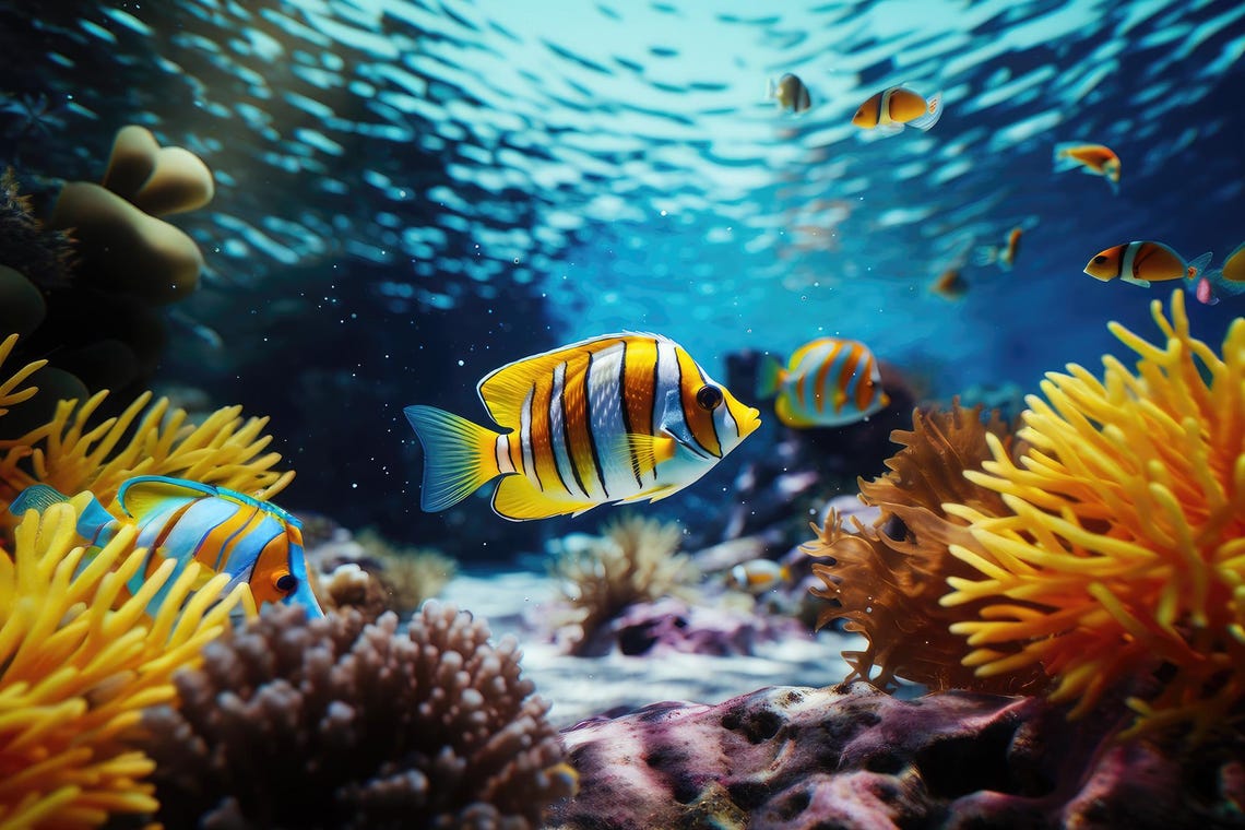 Tropical Fish - Natural Scenery, Aquarium, Colorful Fishes - Etsy