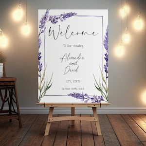Lavender Wedding Welcome Sign Poster, Lilac Welcome Sign Template ...