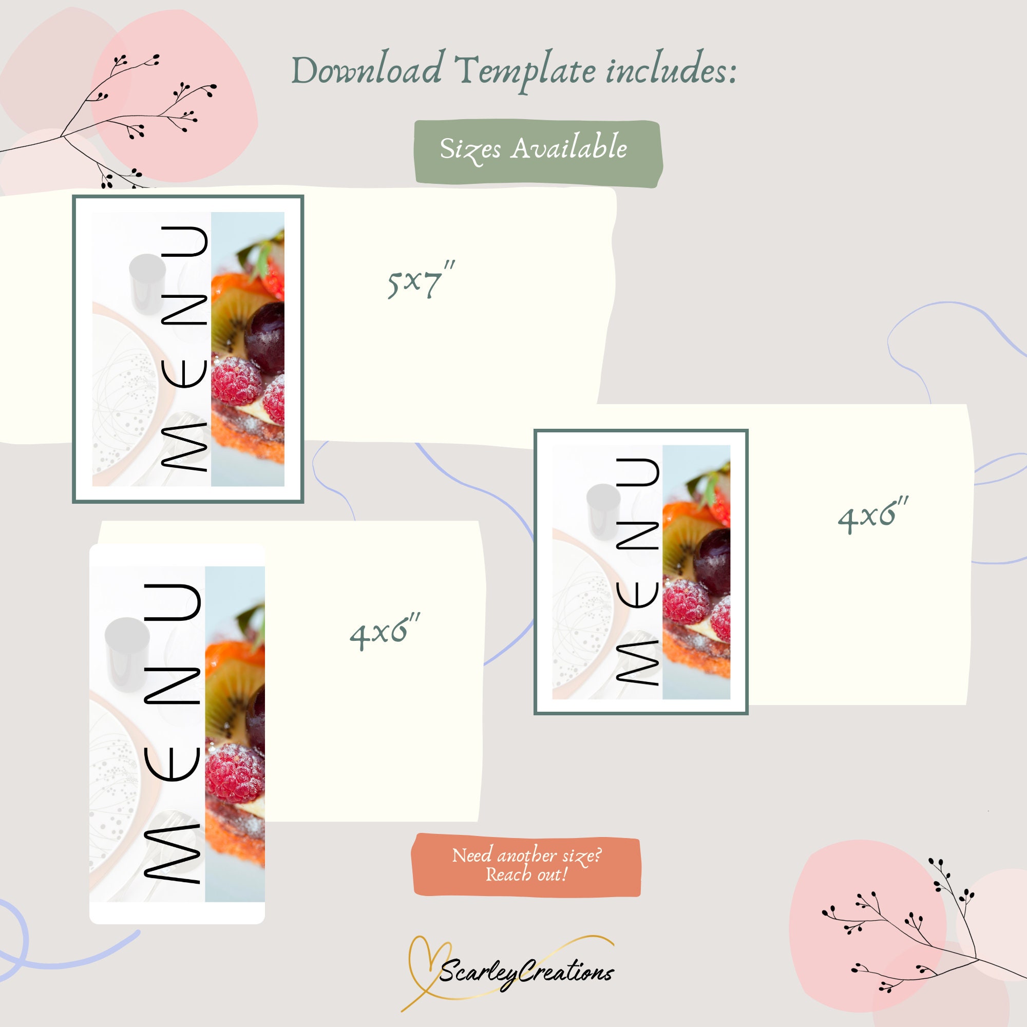 Cherry Blossom Wedding Menu Template, Spring Dinner Menu, Editable ...