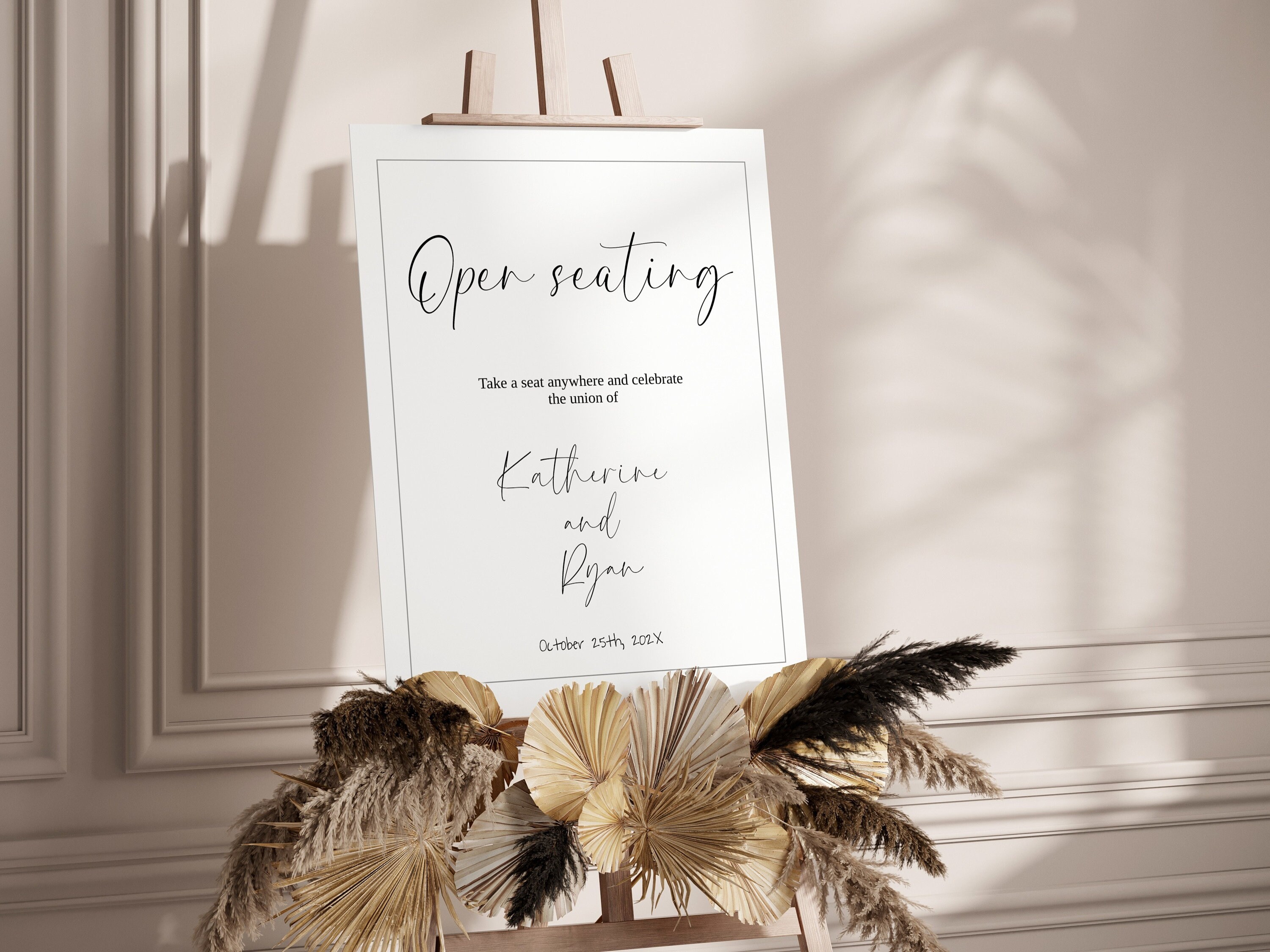 Wedding Open Seating Sign Poster, Seating Sign Template, 24x36 20x30 ...