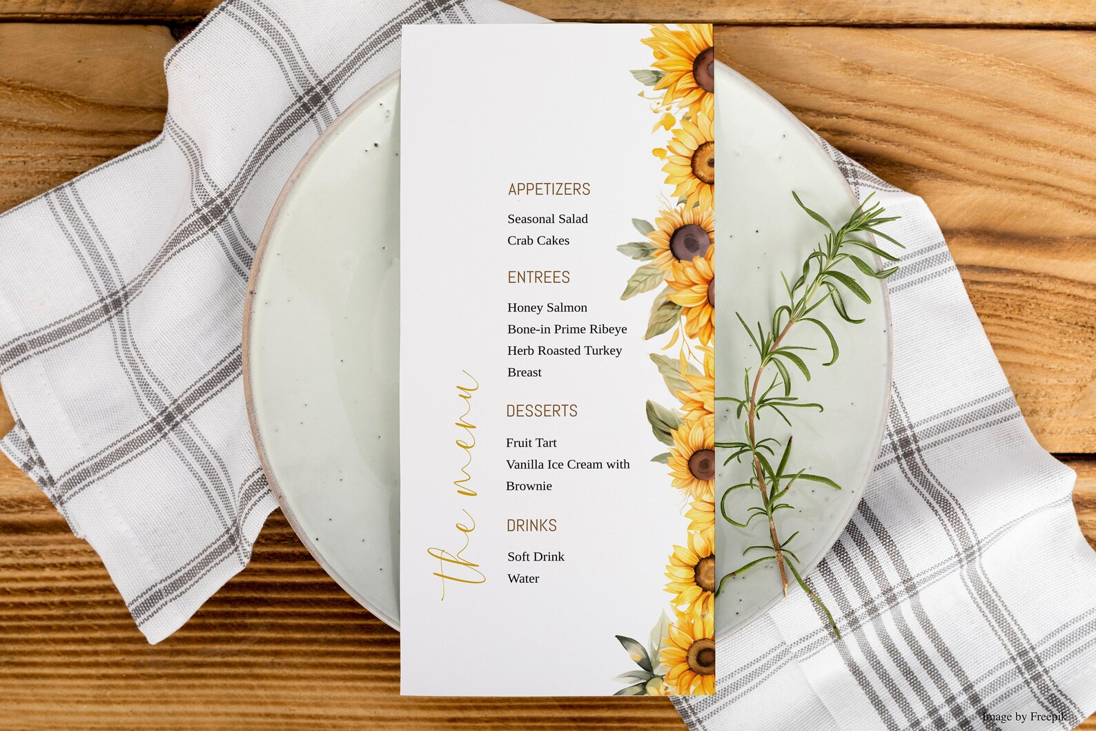 Sunflower Wedding Menu Template, Summer Dinner Menu, Editable Reception ...