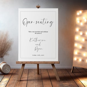 Wedding Open Seating Sign Poster, Seating Sign Template, 24x36 20x30 ...