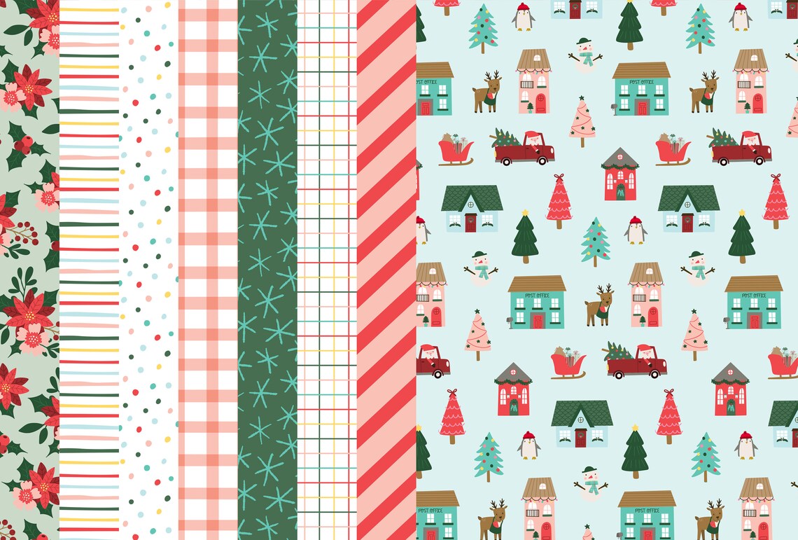Christmas Mail Clipart & Paper Set | Digital Clipart | Scrapbooking ...