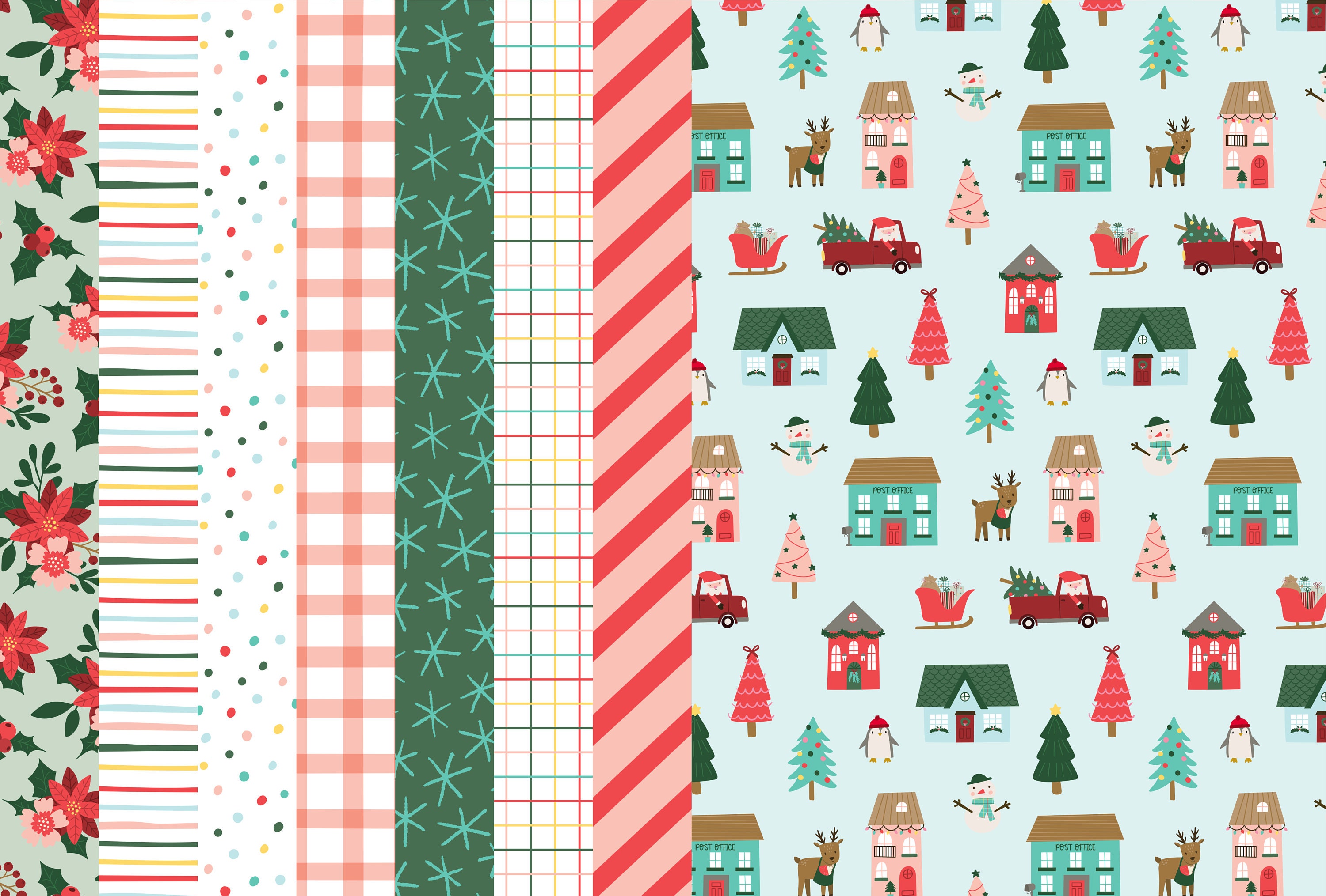 Christmas Mail Clipart & Paper Set | Digital Clipart | Scrapbooking ...