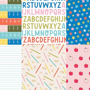 Back to School Clipart & Paper Set | Digital Clipart | Scrapbooking ...