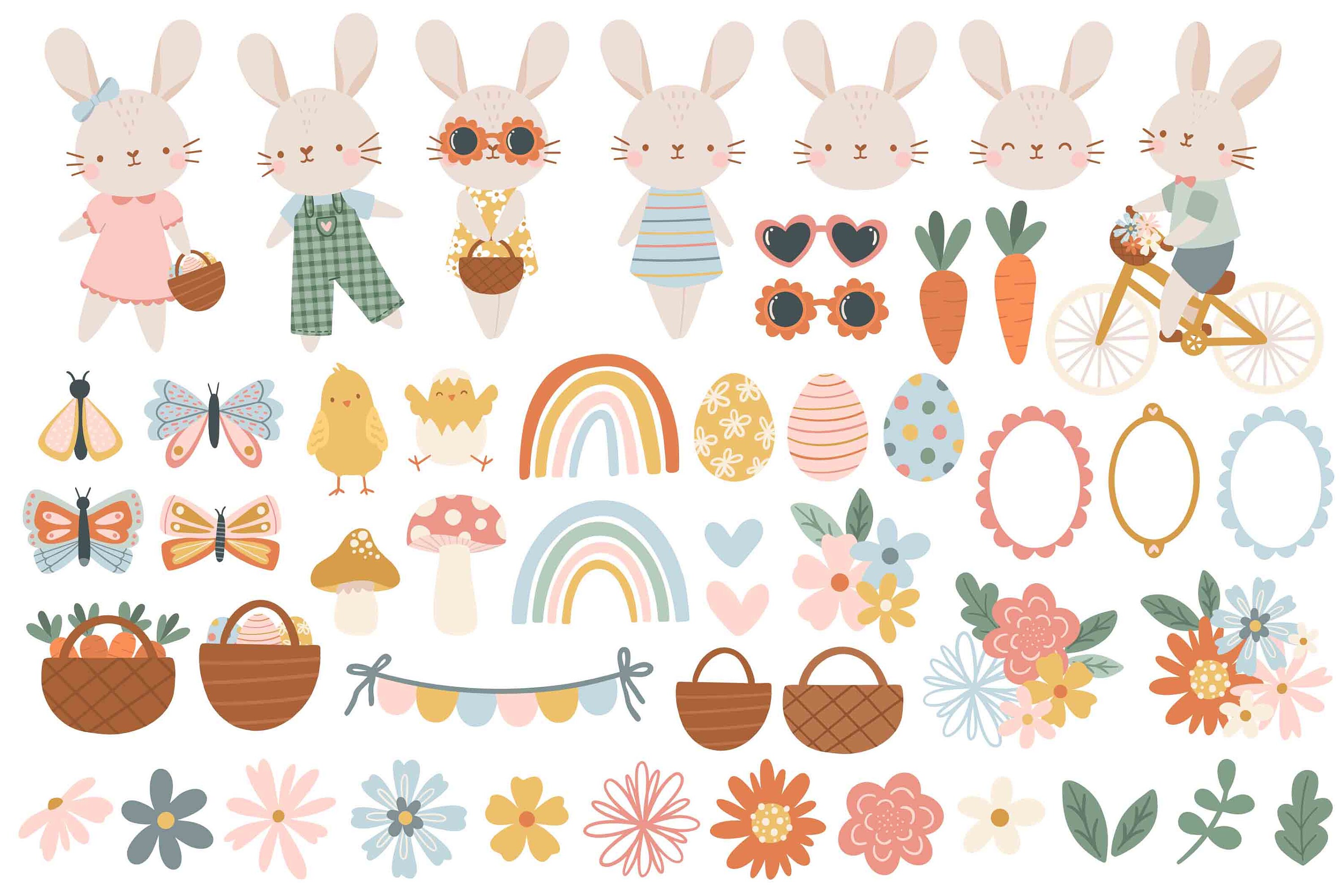 Hello Easter! Clipart & Paper Set | Digital Clipart | Scrapbooking ...