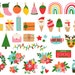 Tropical Christmas Clipart & Paper Set | Digital Clipart | Scrapbooking ...
