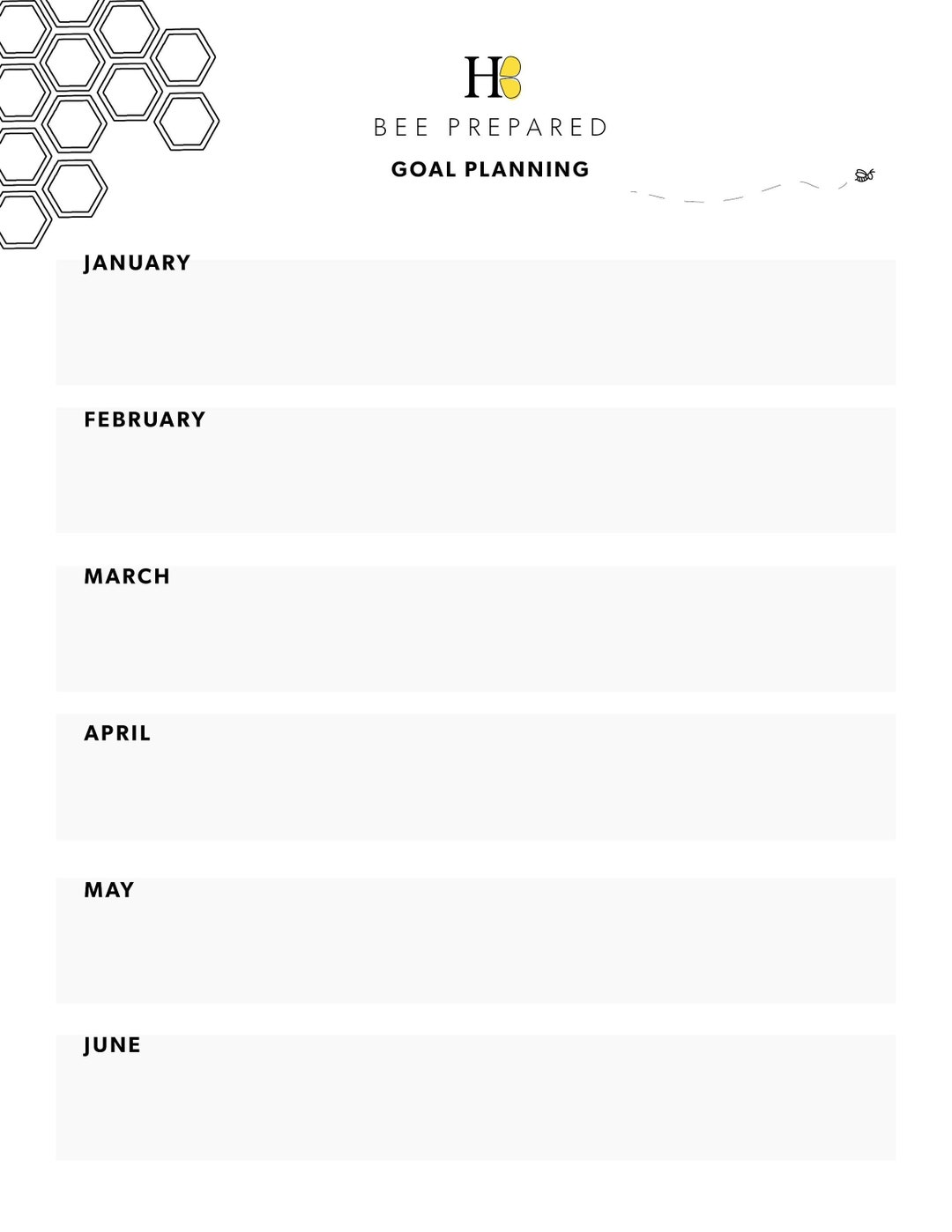 Bee Prepared Goal Planning Printable - Digital Download - Etsy