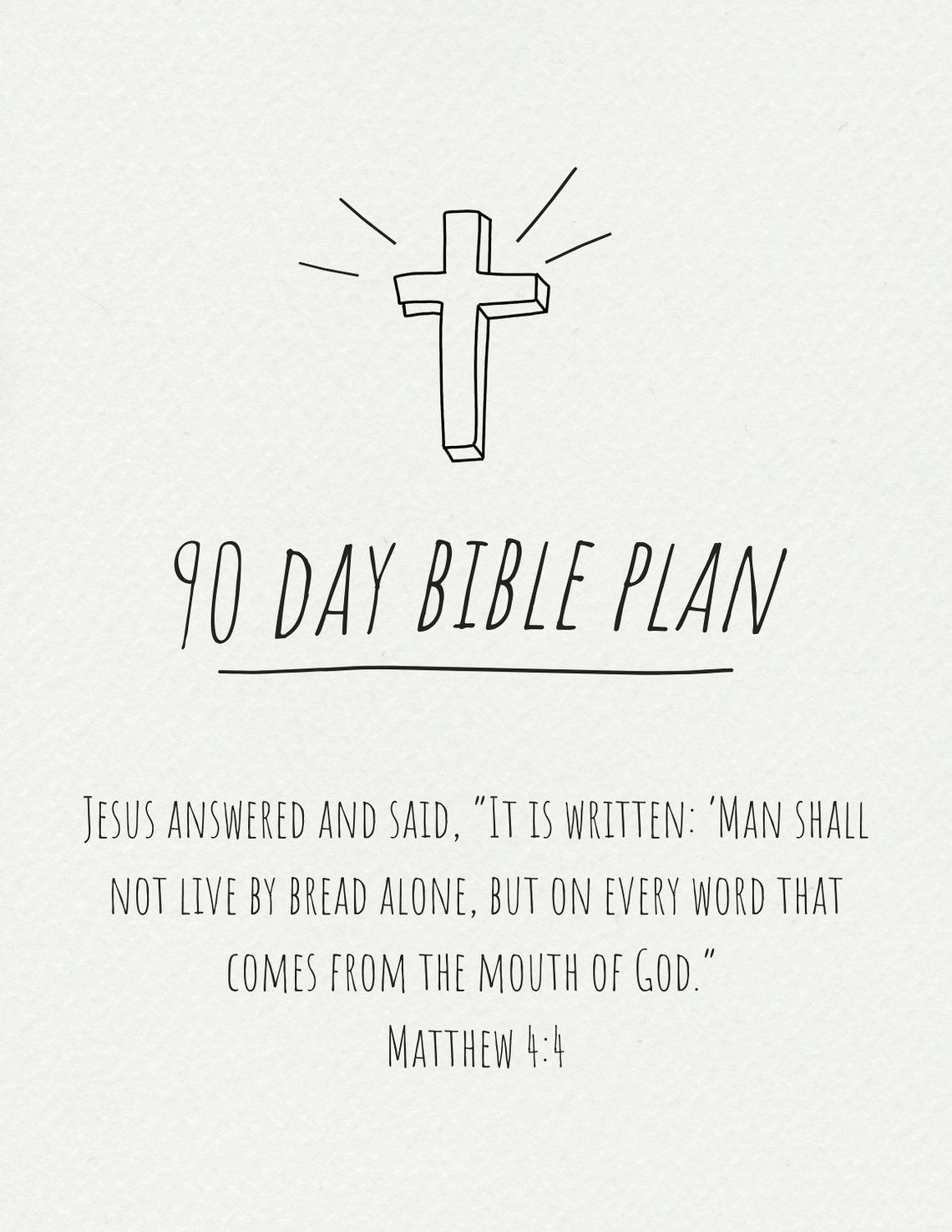 Printable 90 Day Bible Reading Plan With Checklist; Download and Edit ...