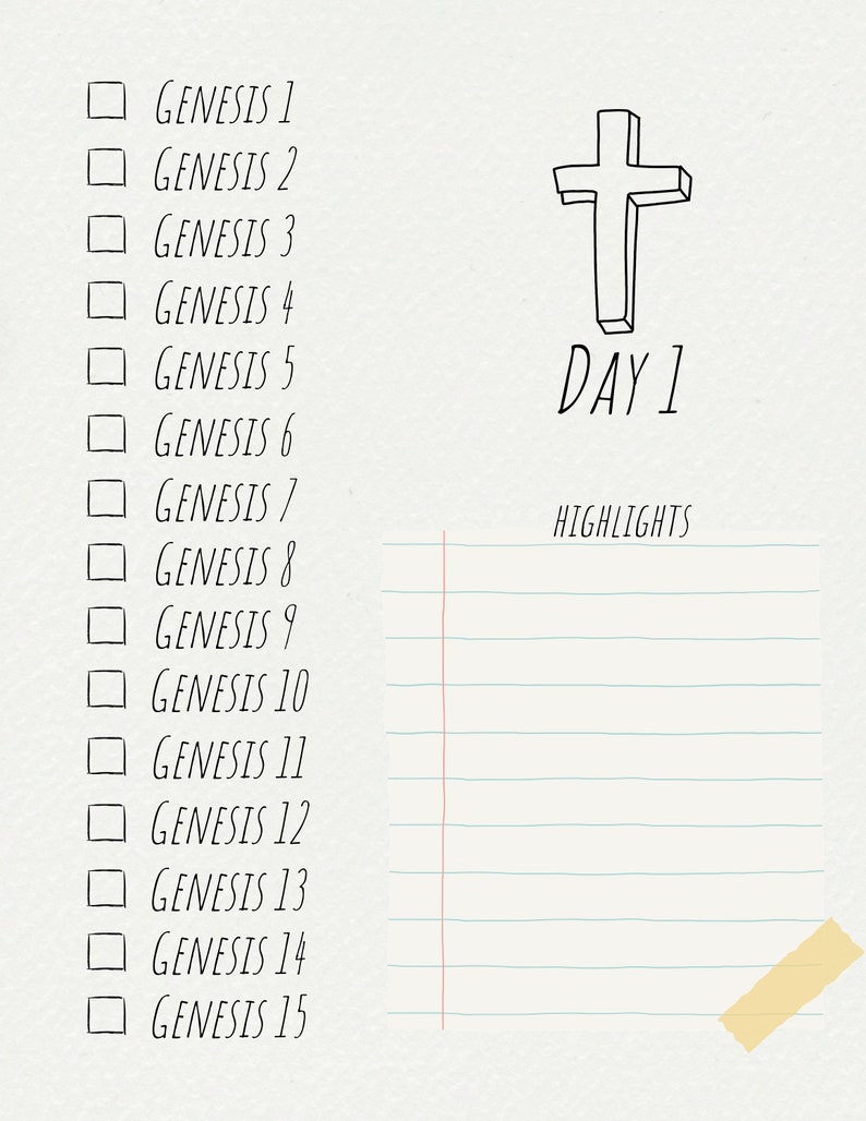 Printable 90 Day Bible Reading Plan With Checklist; Download and Edit ...