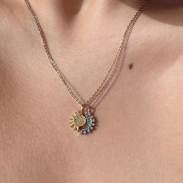Sun and Moon Necklace - Etsy