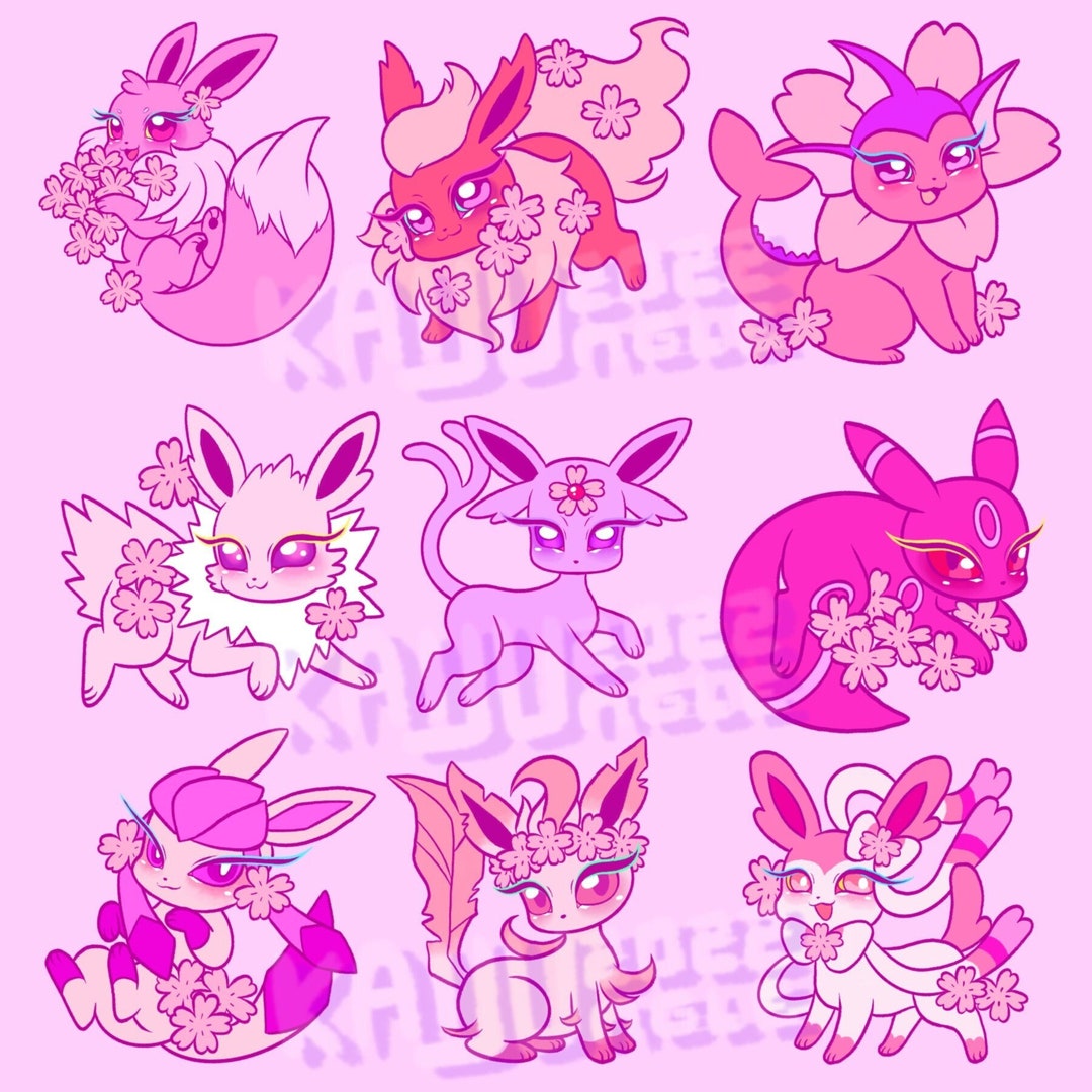 Sakura Eeveelution Holographic Acrylic Charms - Etsy