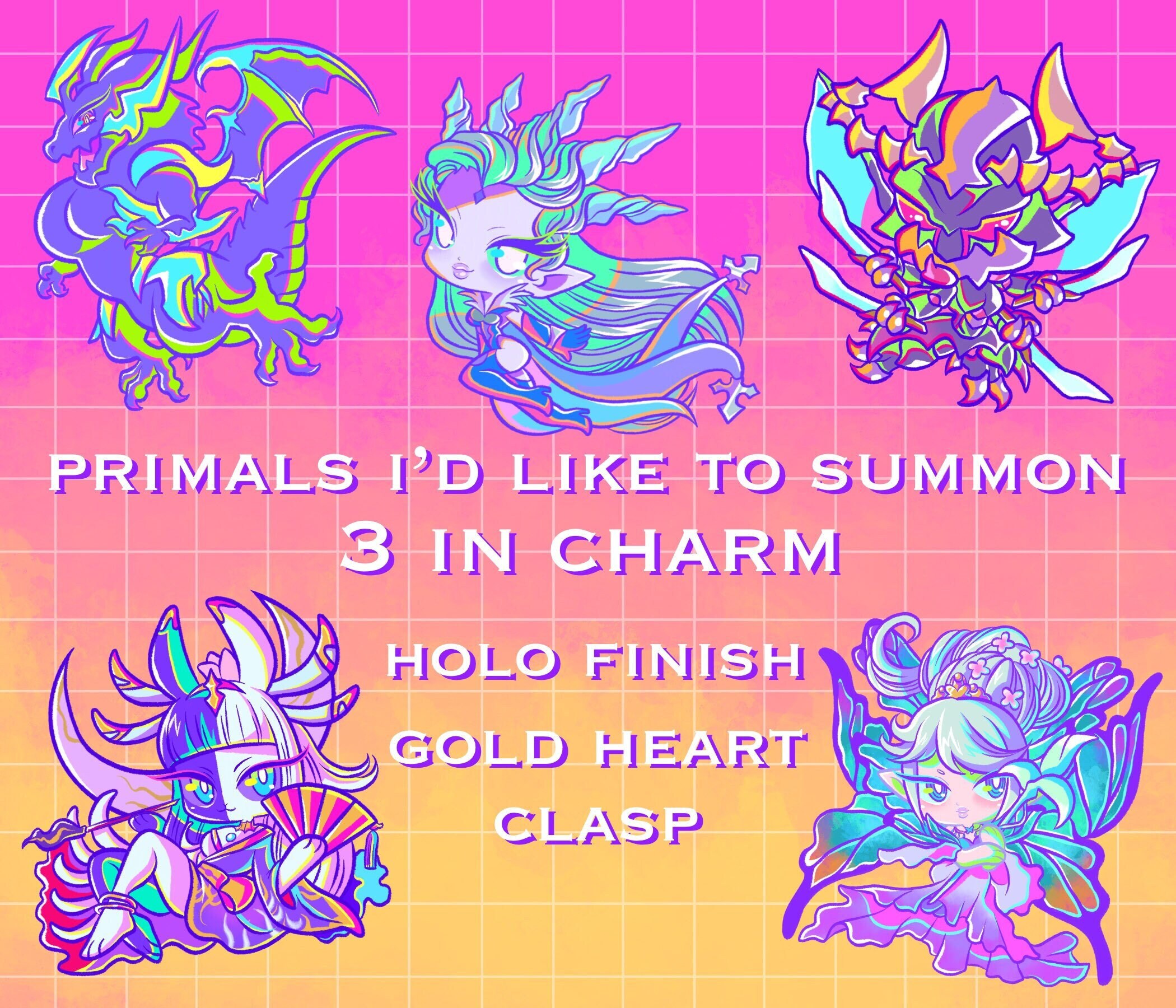 FFXIV Primals Holographic Acrylic Charms - Etsy