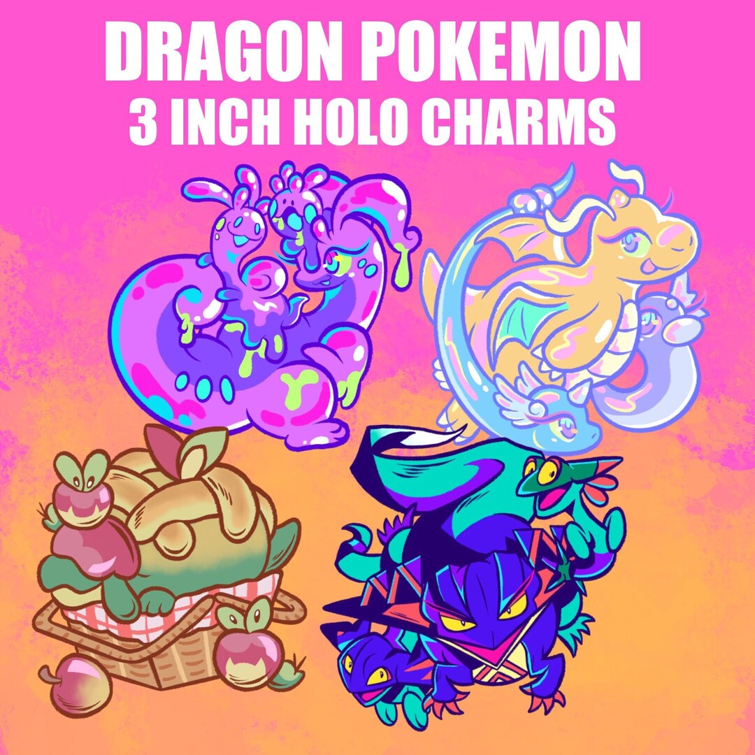 Dragon Pokemon 3 Inch Holographic Charms (4 Styles) - Etsy