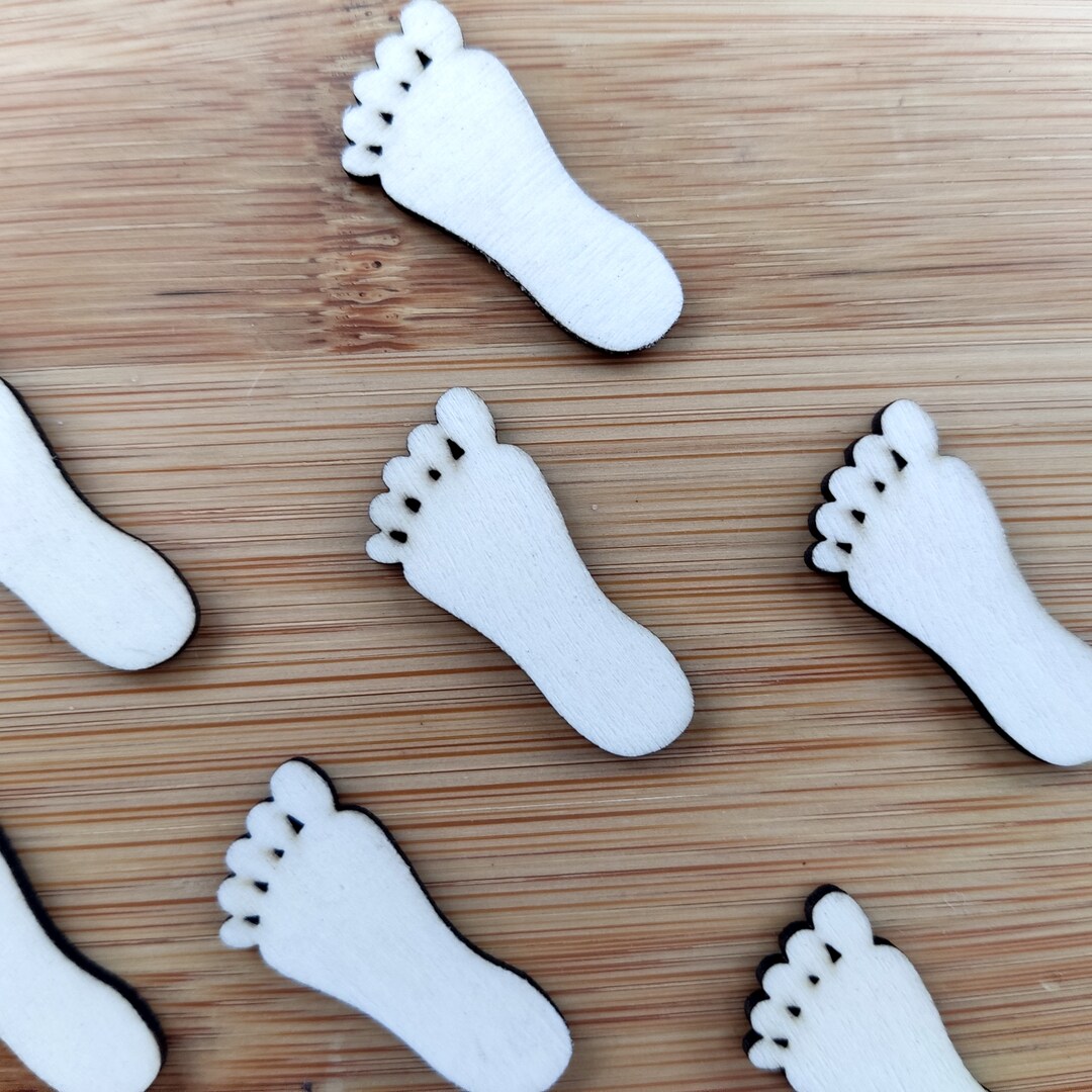 Wooden Feet Shape Die Cut Wood Foot Craft Projects Wooden Feet Decor ...