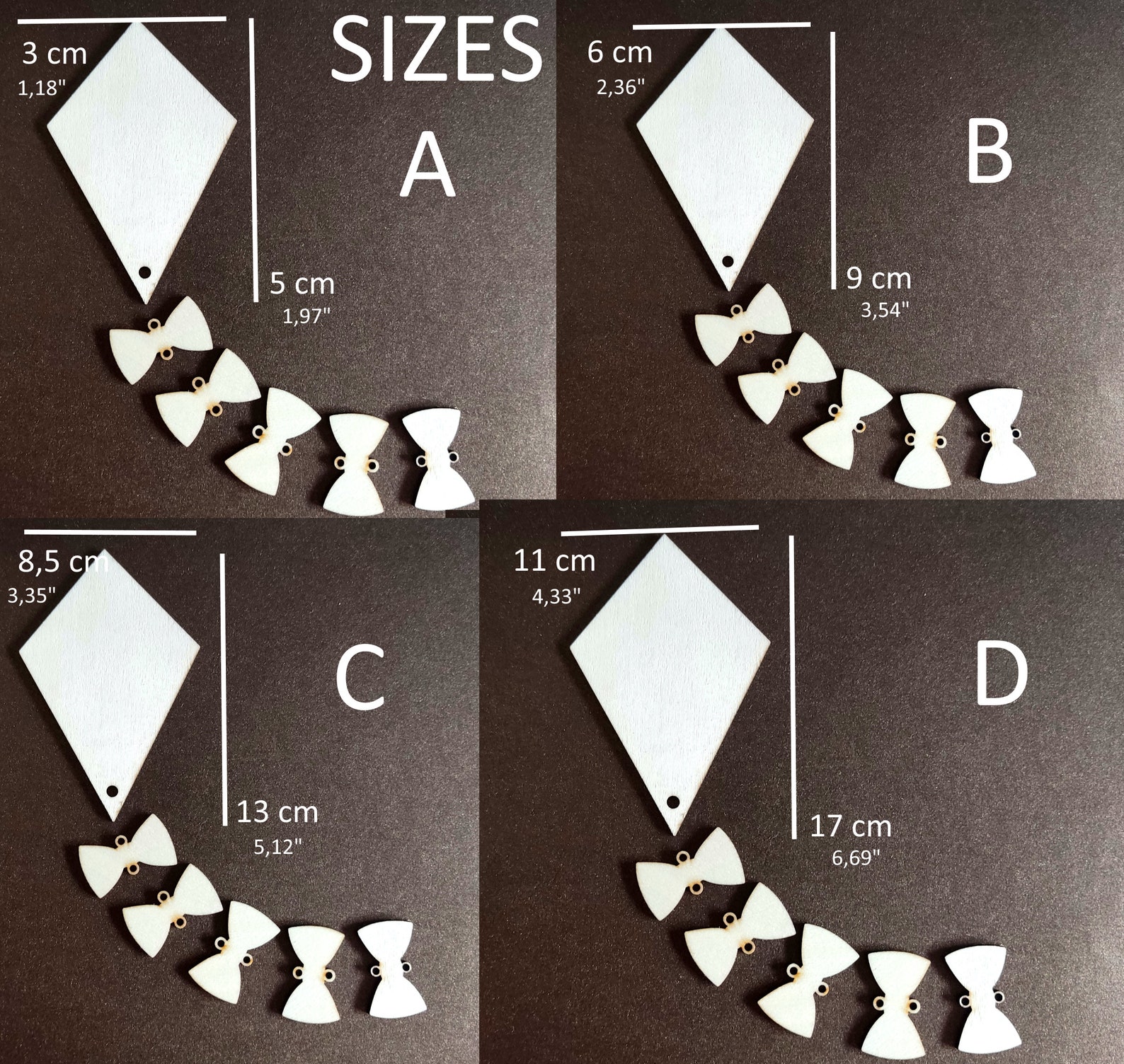 Wooden Kite Shape With Bows: DIY Craft Project - Etsy